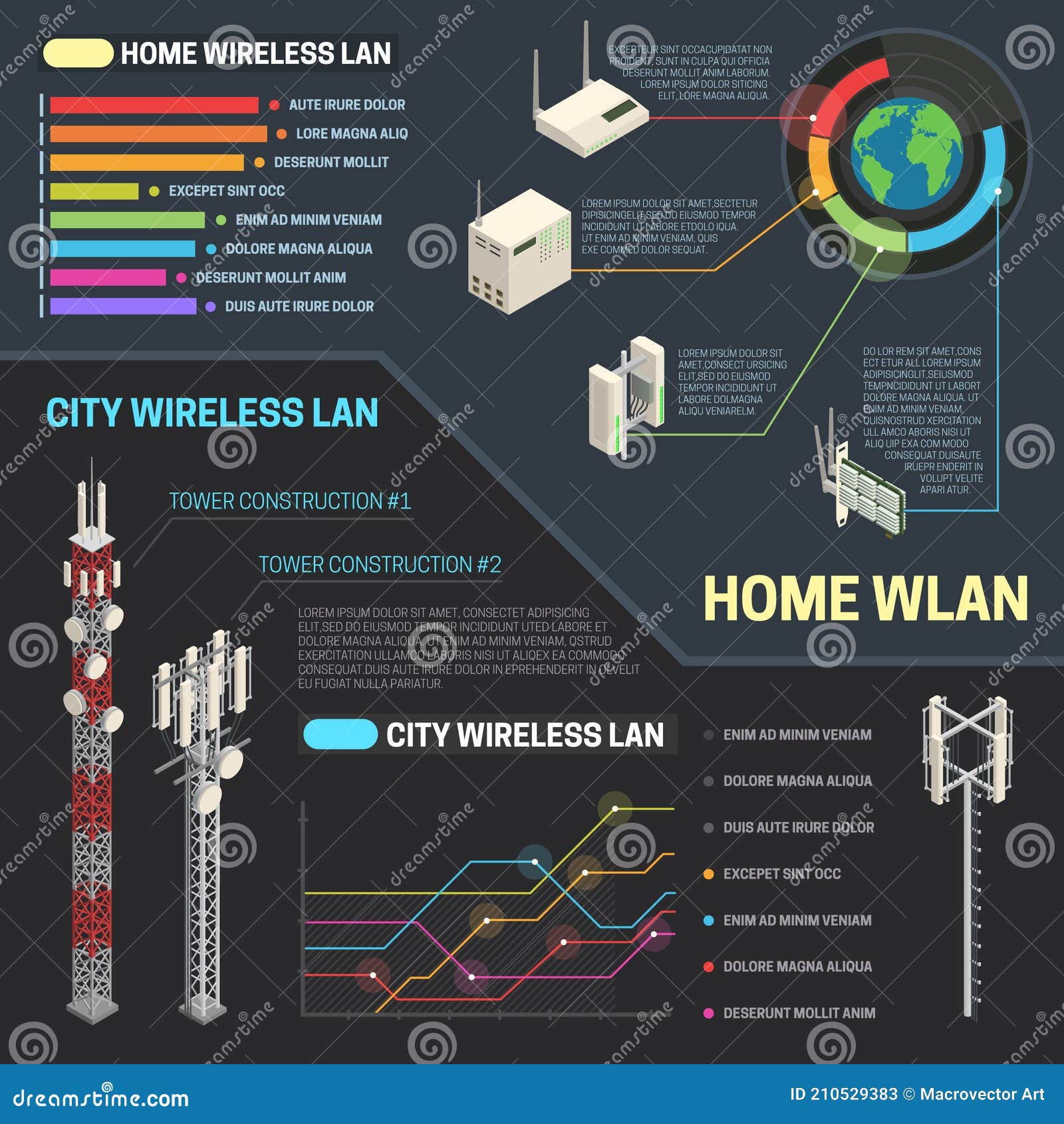 Communication Infographics Elements, Icons And Symbols Cartoon Vector ...