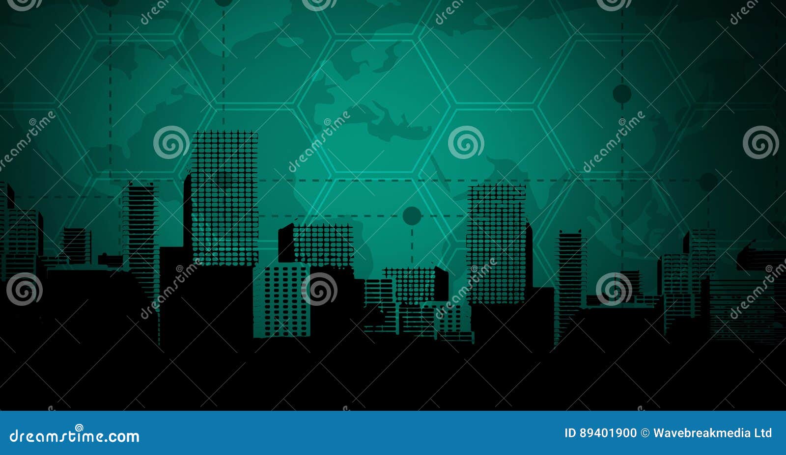 City with world map stock illustration. Illustration of graphic - 89401900