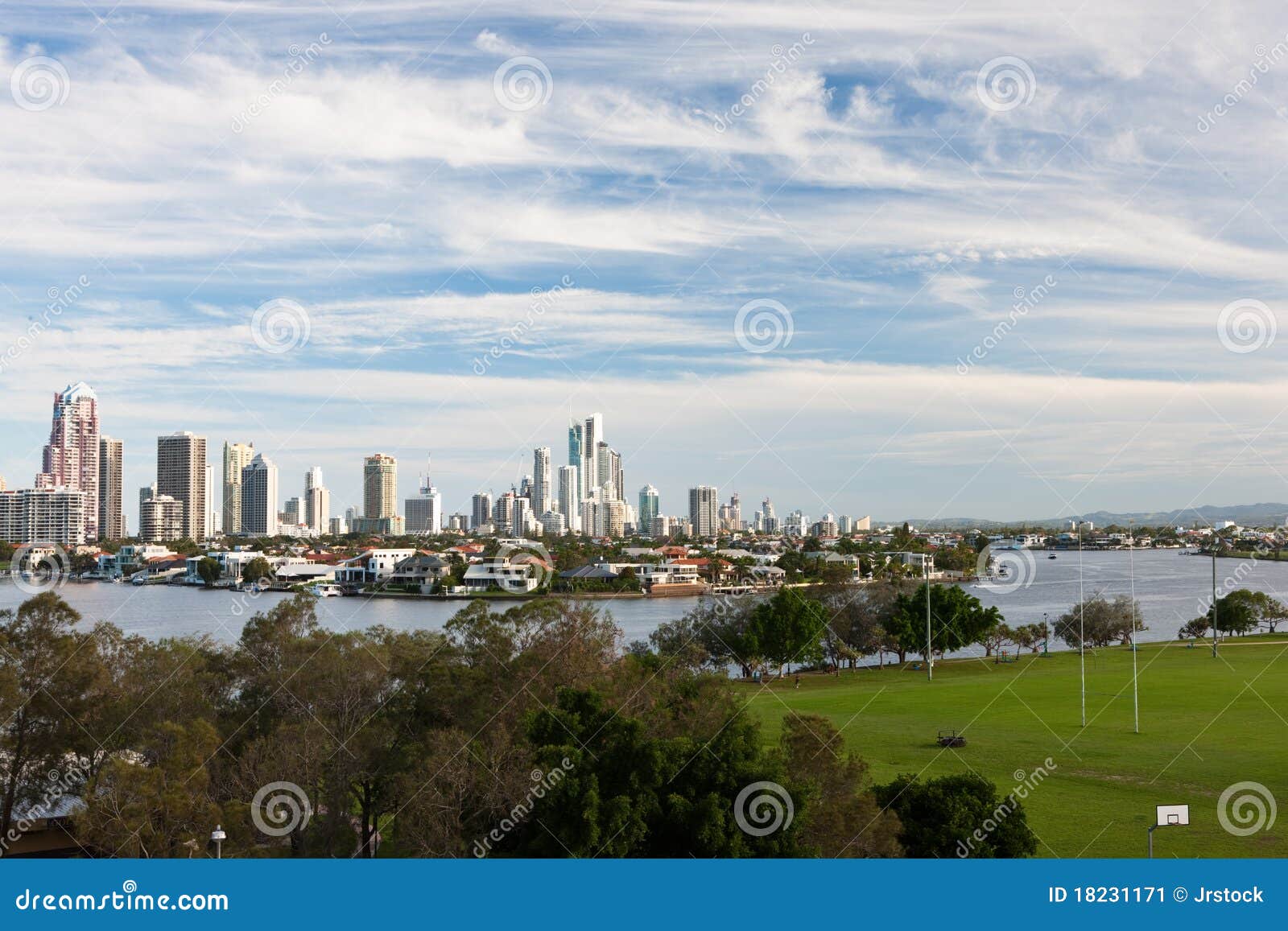 City Wth River stock image. Image of cityscape, grass - 18231171