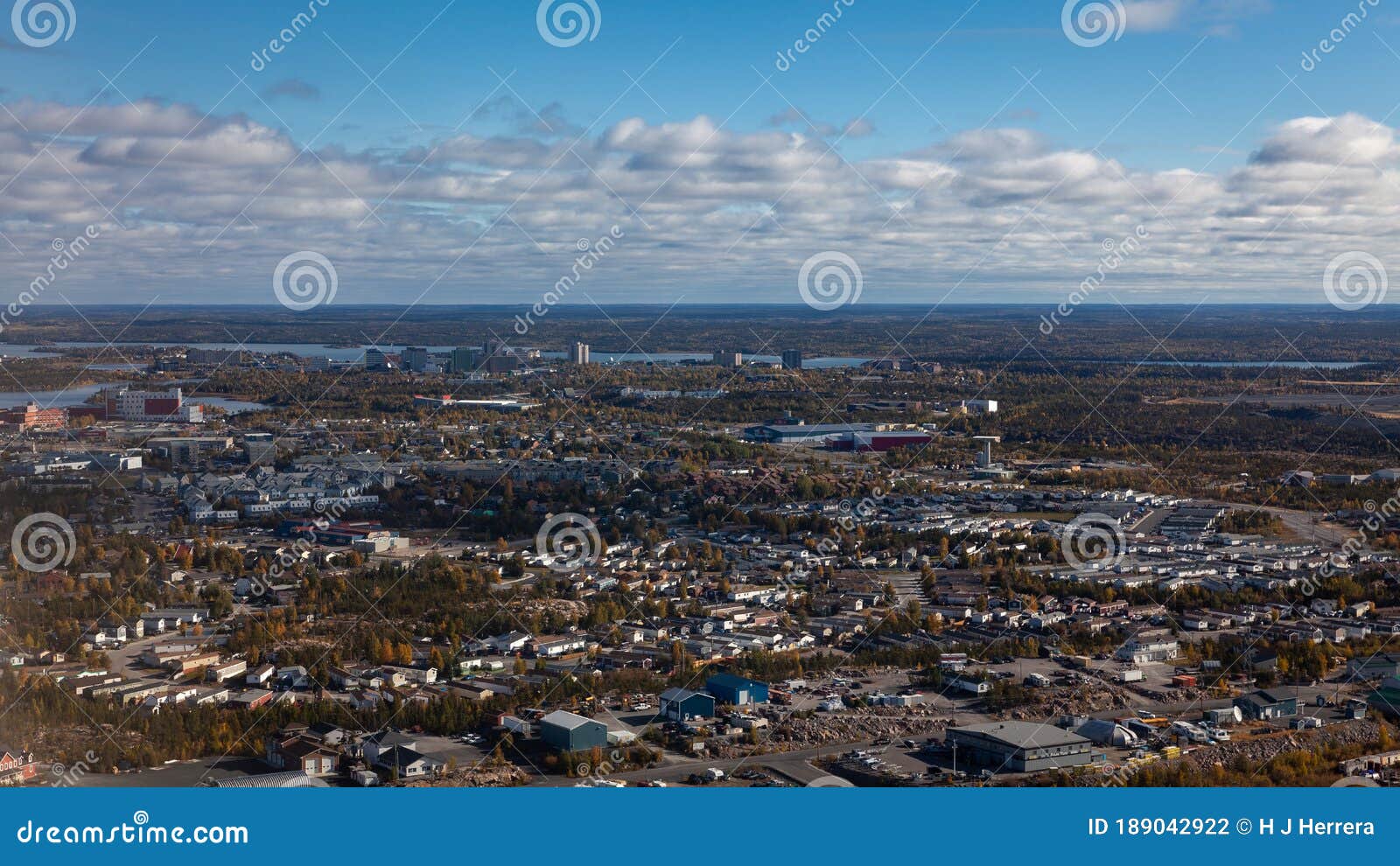 Aerial View of the City of Yellowknife Stock Photo - Image of elevated ...