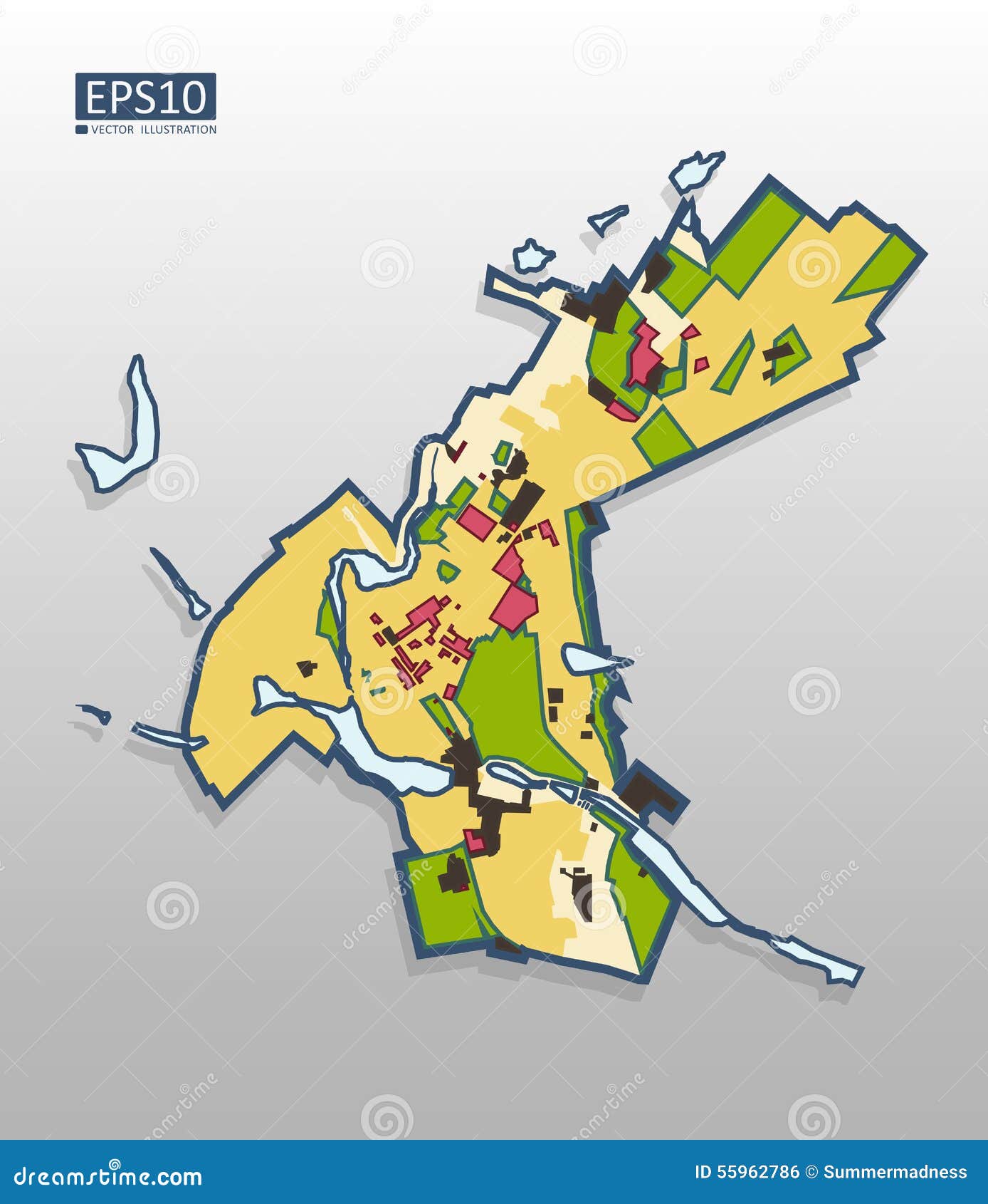 City Zoning Map Stock Vector - Image: 55962786