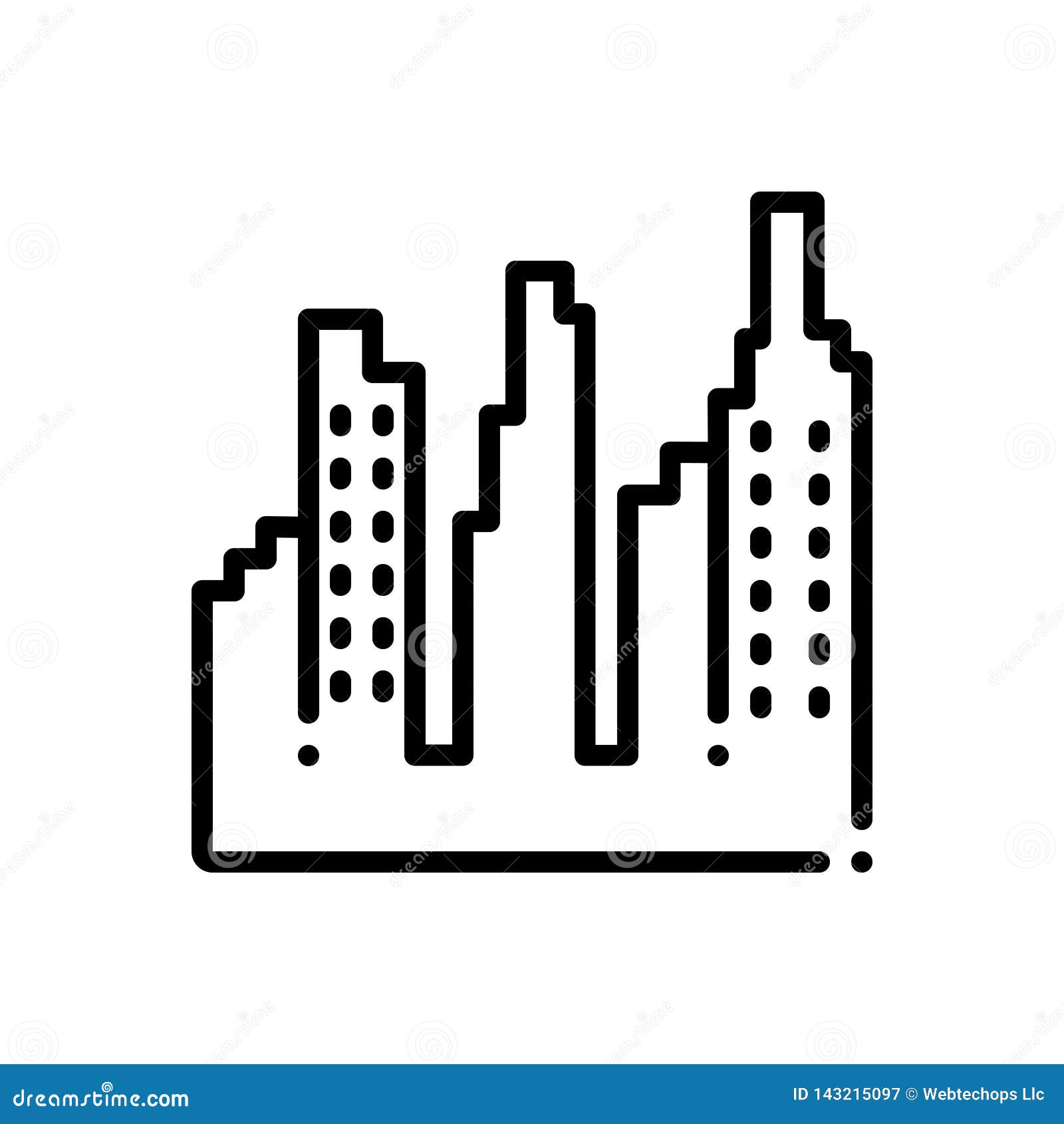 Black Line Icon for Citycenter, City and Building Stock Vector ...