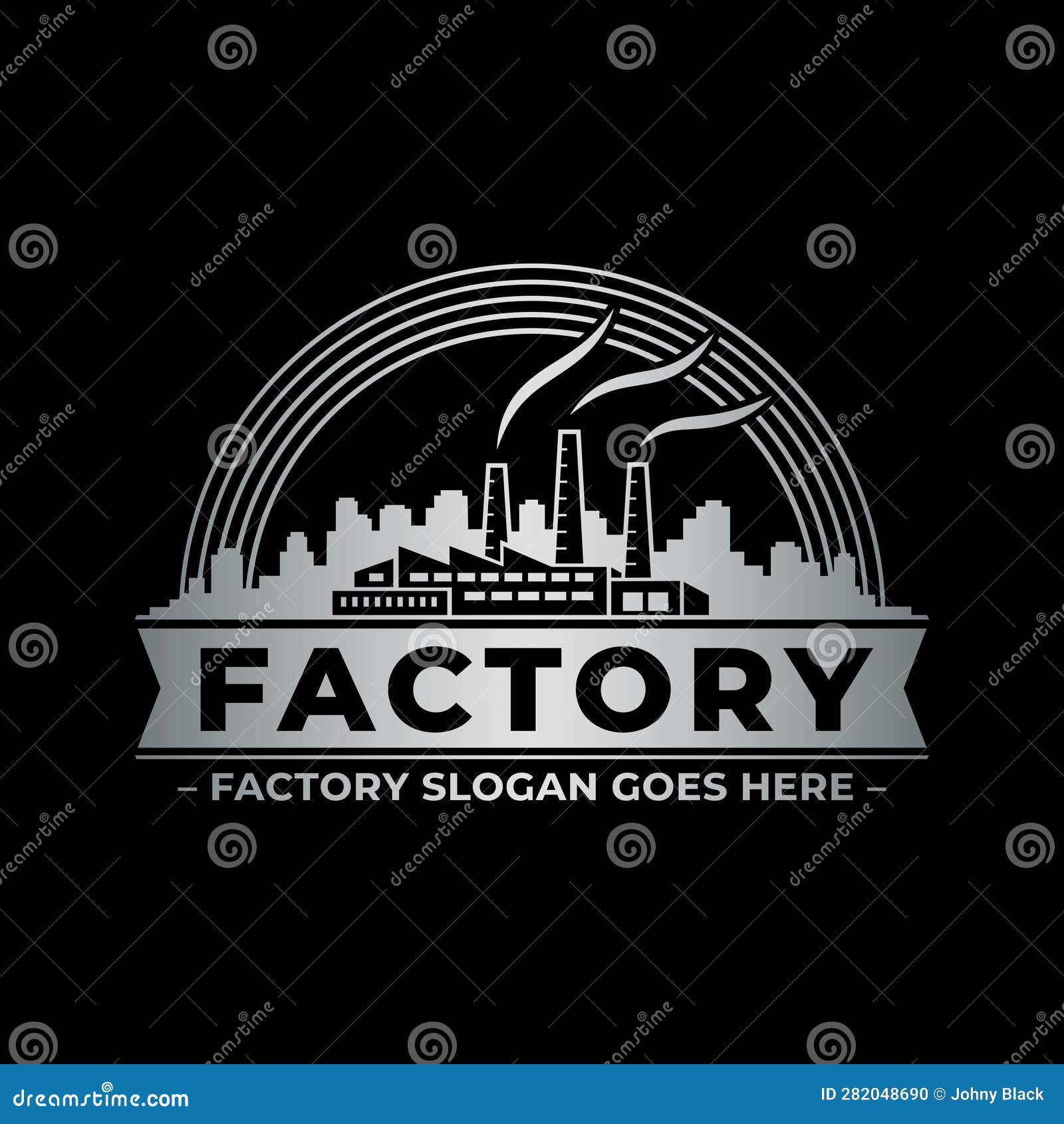 City Factory Design Template. Industry in the City. Vector and ...