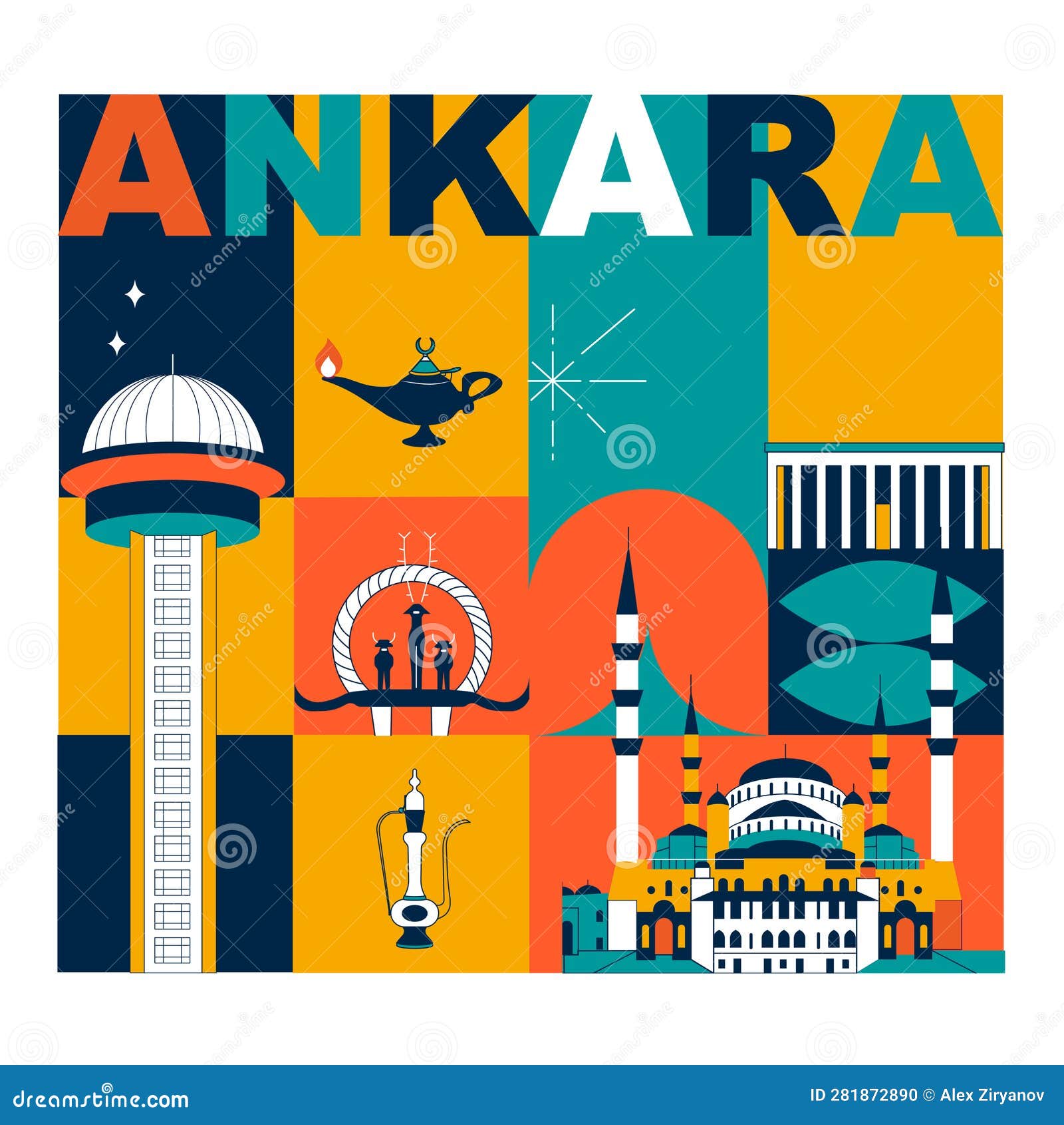 Typography Word "Ankara" Branding Technology Concept Vector ...