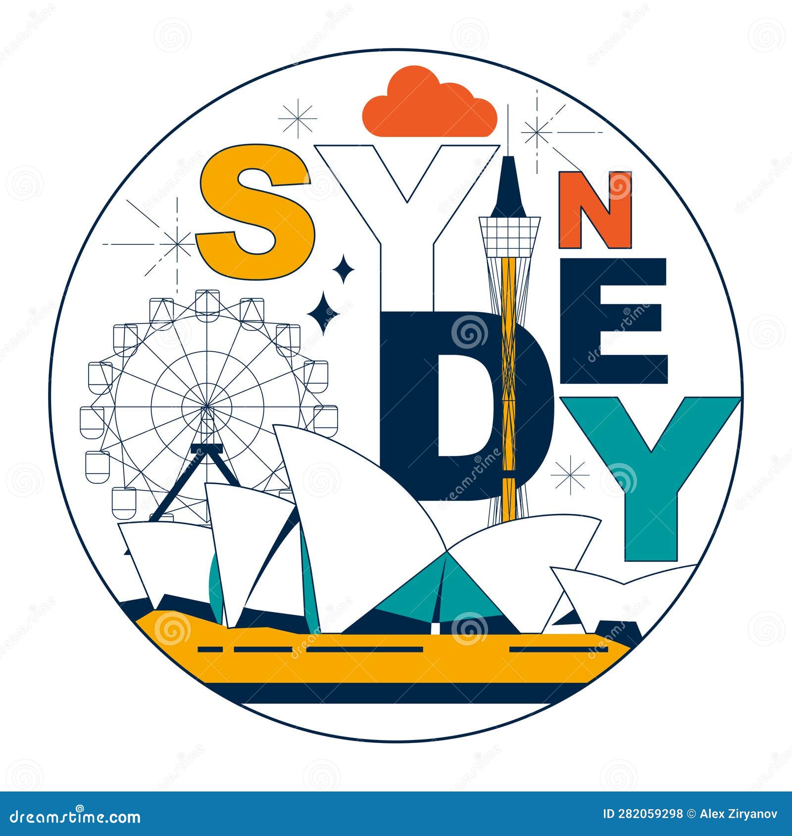 Sydney Map. Detailed Map Of Sydney City Poster With Streets. Cityscape ...