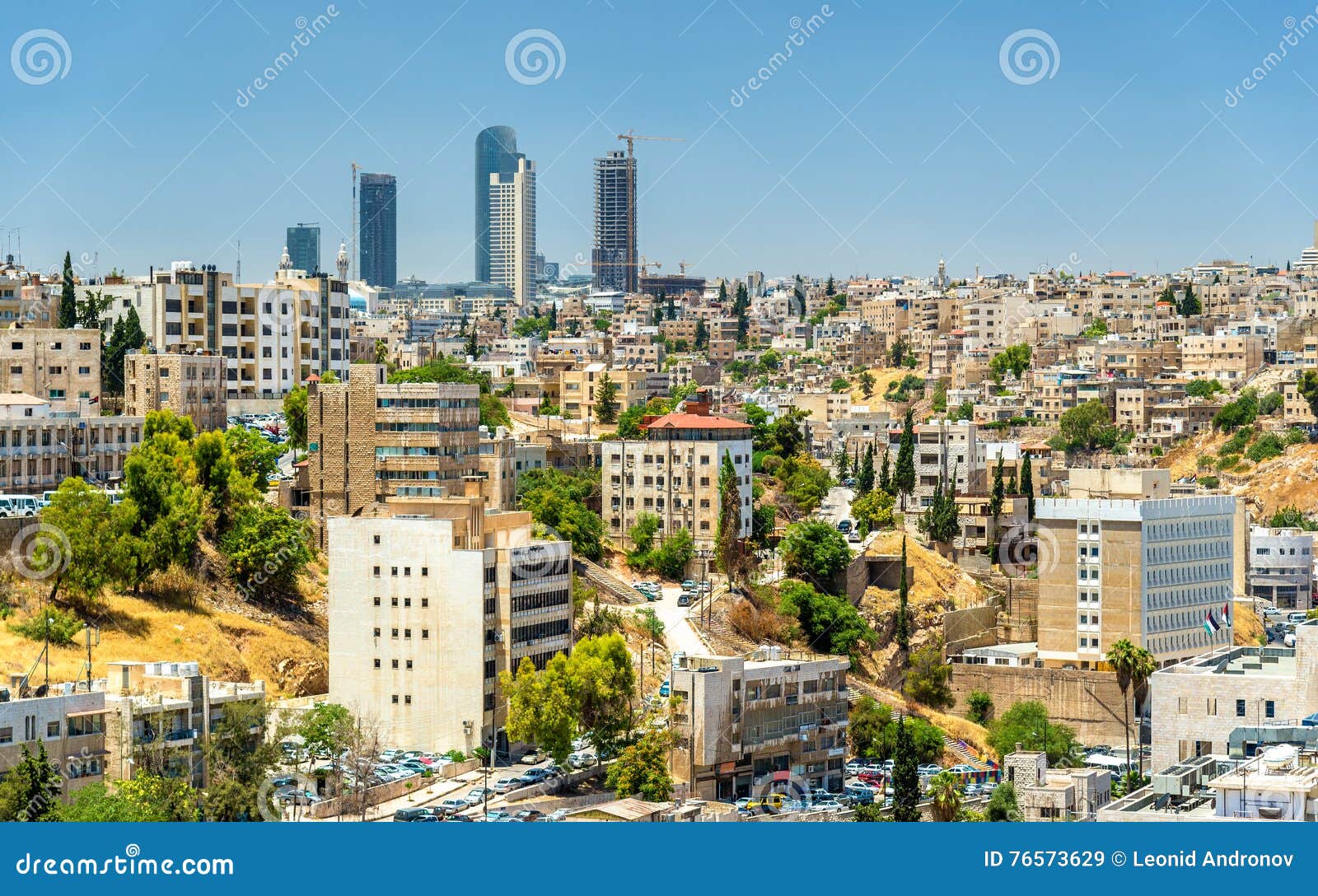 Cityscape of Amman Downtown with Skyscrapers at Background Stock Image ...