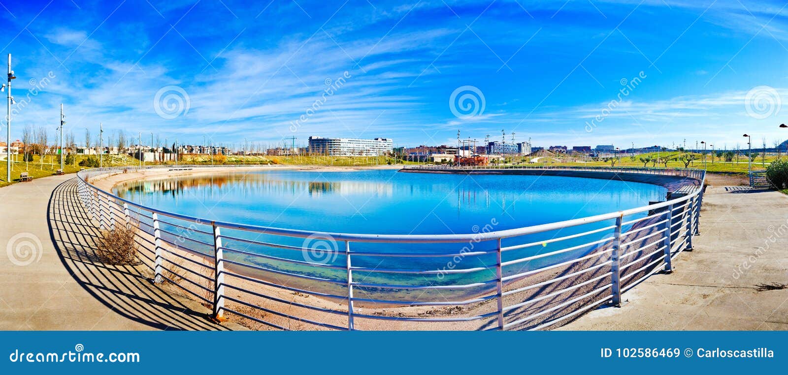 Lake in the Park. Modern Construction of Urbanization. Stock Image ...