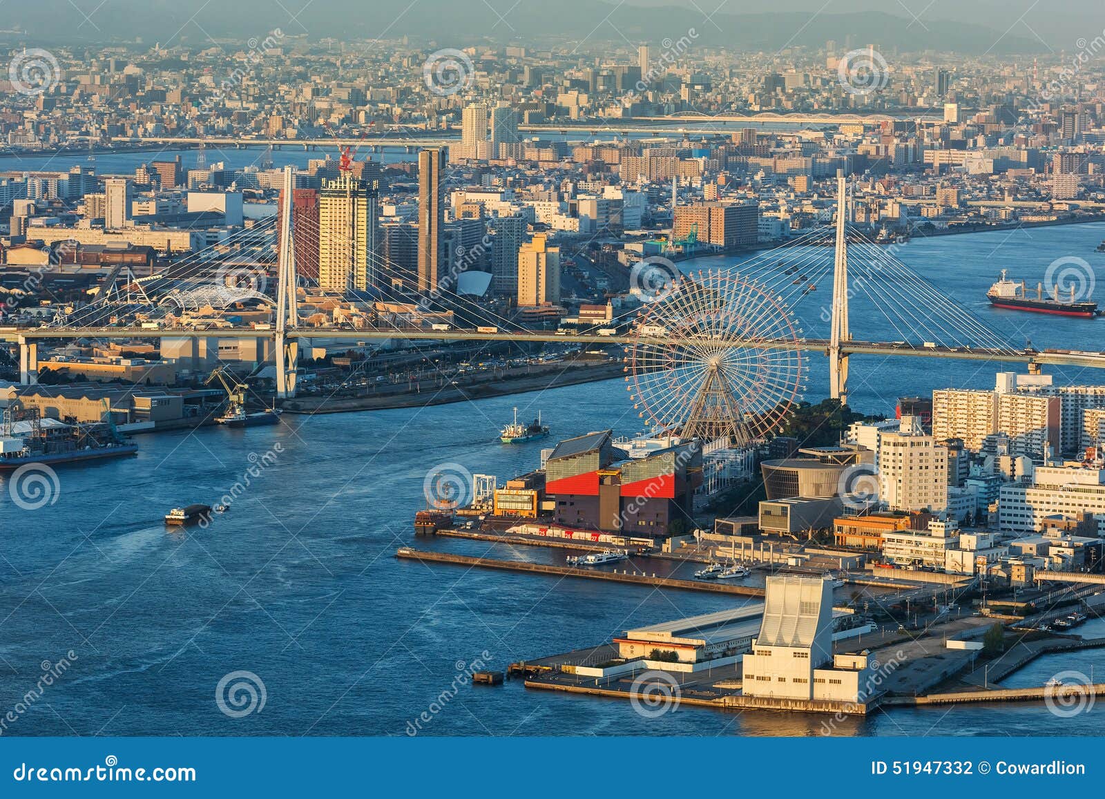Cityscape Around Osaka Bay stock photo. Image of japanese - 51947332