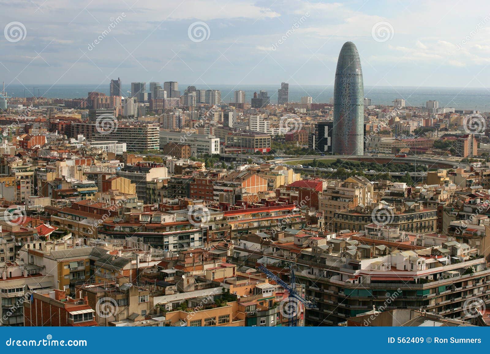 Cityscape of Barcelona stock image. Image of buildings - 562409