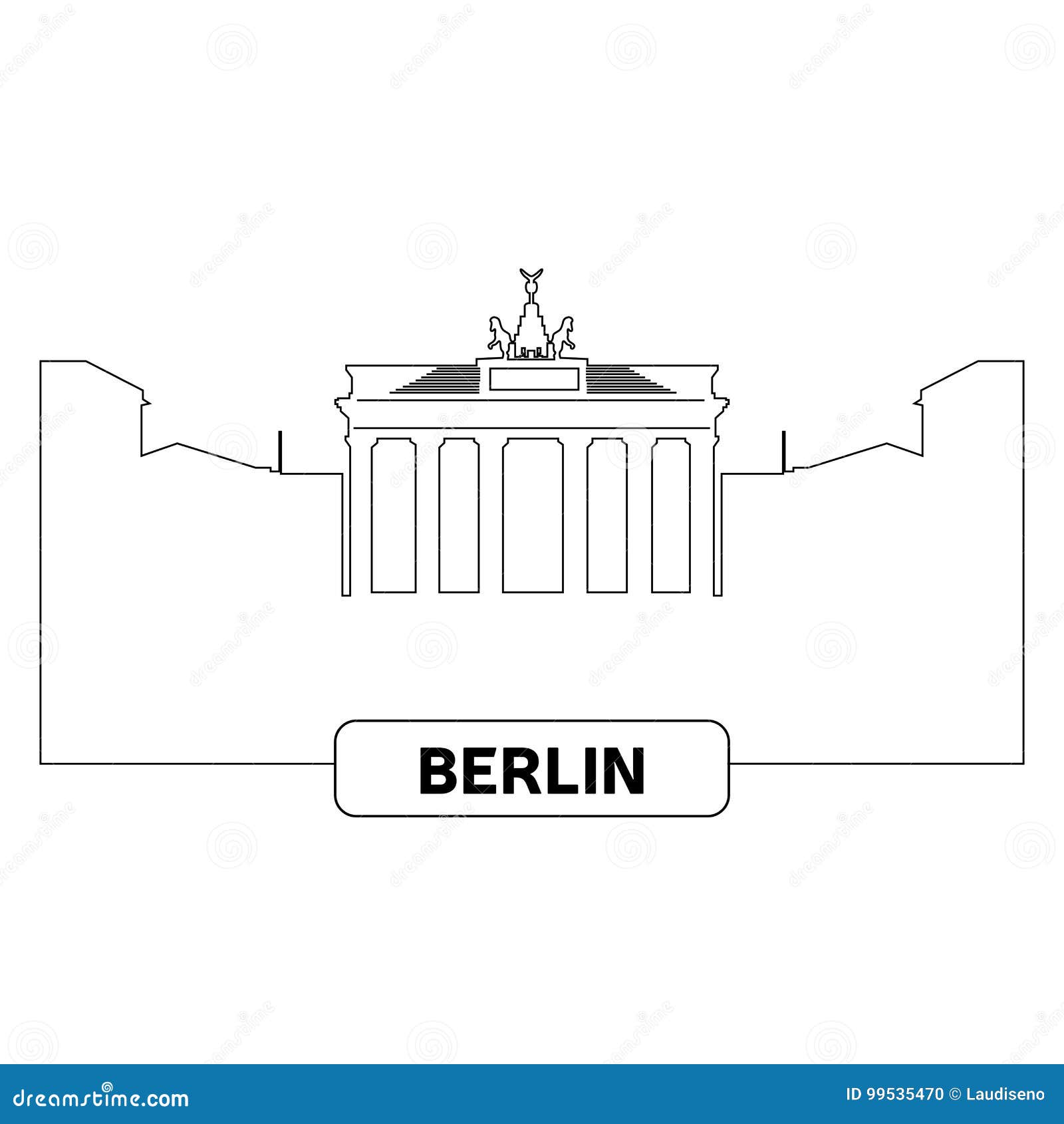 Cityscape of Berlin stock vector. Illustration of generated - 99535470
