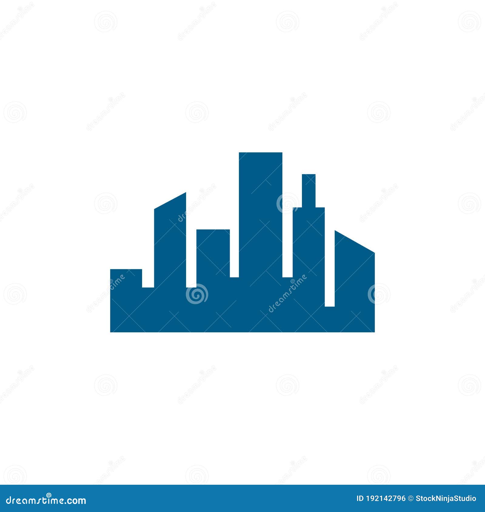 Cityscape Blue Icon on White Background. Blue Flat Style Vector ...