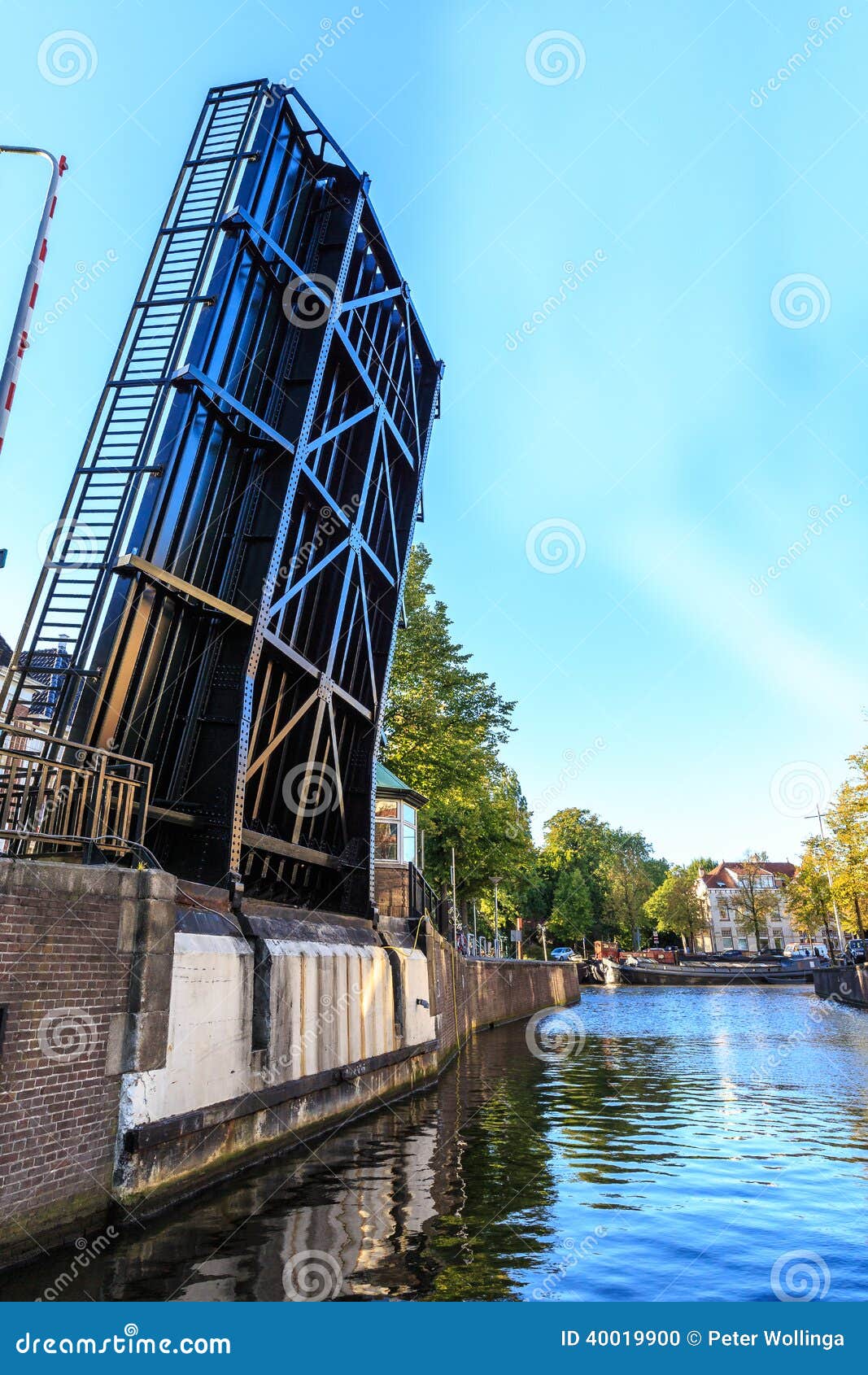Cityscape with Bridge Seen from the Water Stock Photo - Image of ...