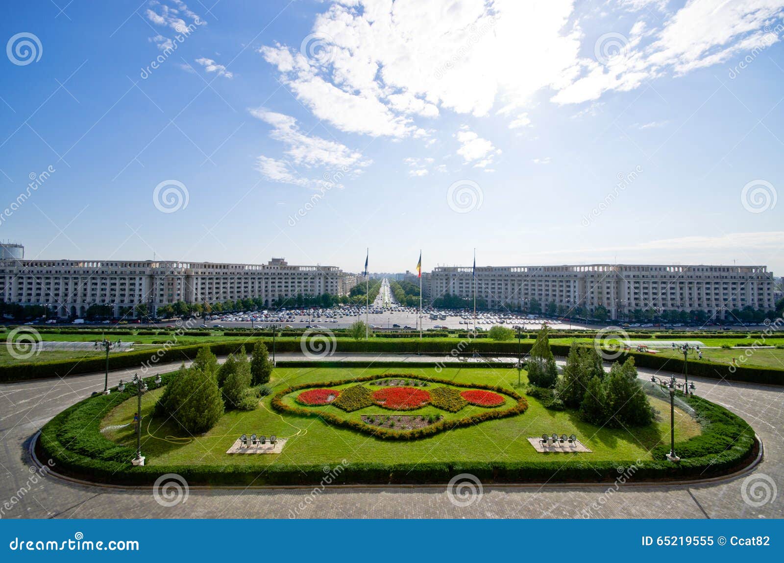 Cityscape of Bucharest from Parliament Building, Romania Stock Image ...