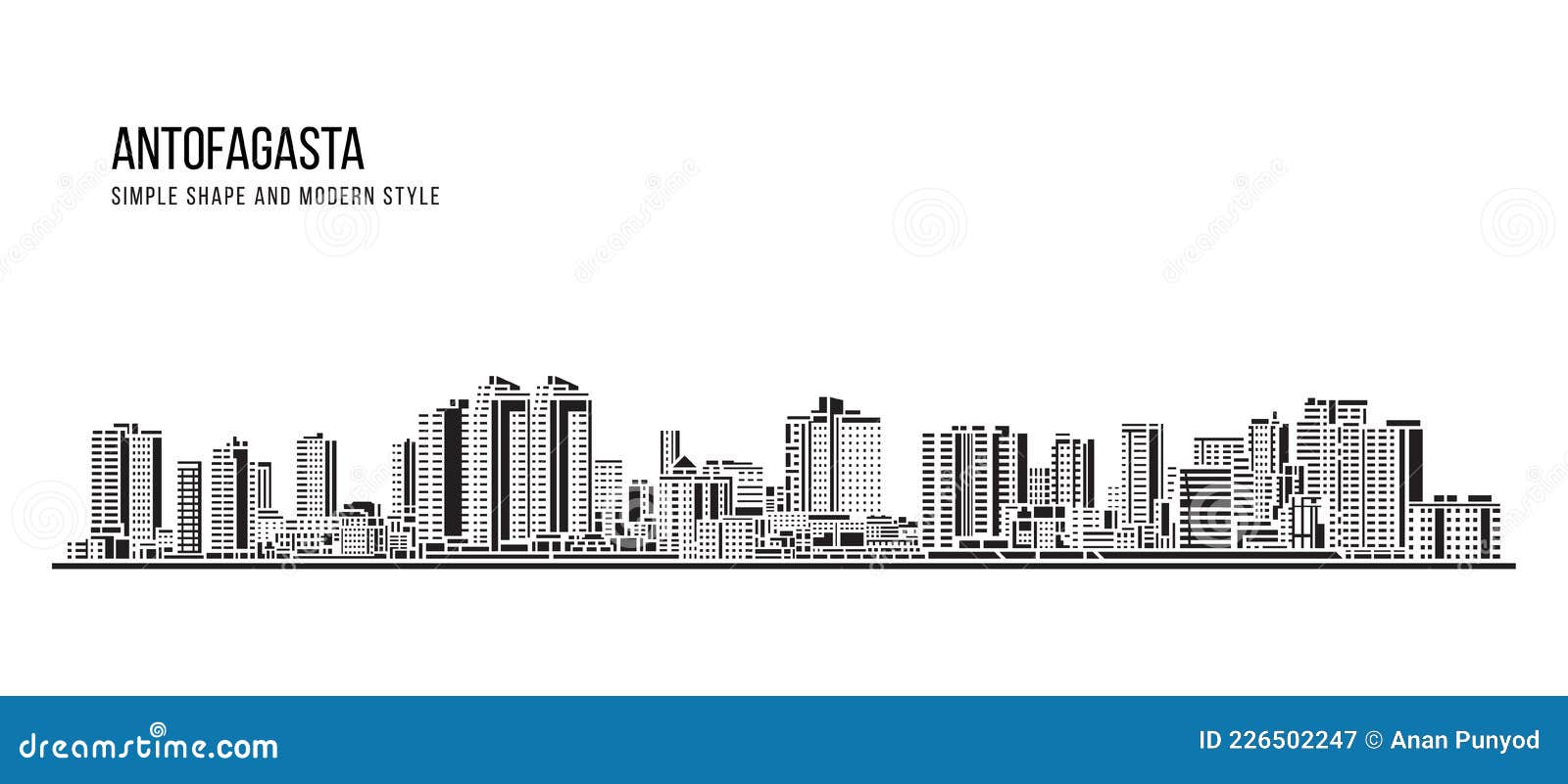 Cityscape Building Abstract Simple Shape and Modern Style Art Vector ...