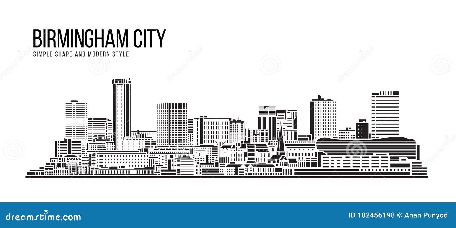 Cityscape Building Abstract Simple Shape and Modern Style Art Vector ...