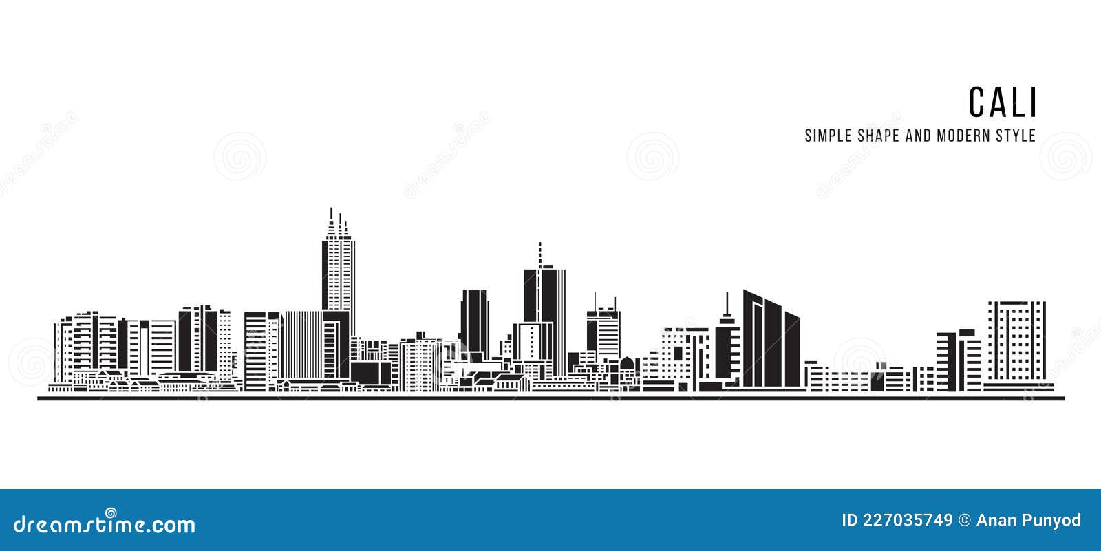 Cityscape Building Abstract Simple Shape And Modern Style Art Vector ...