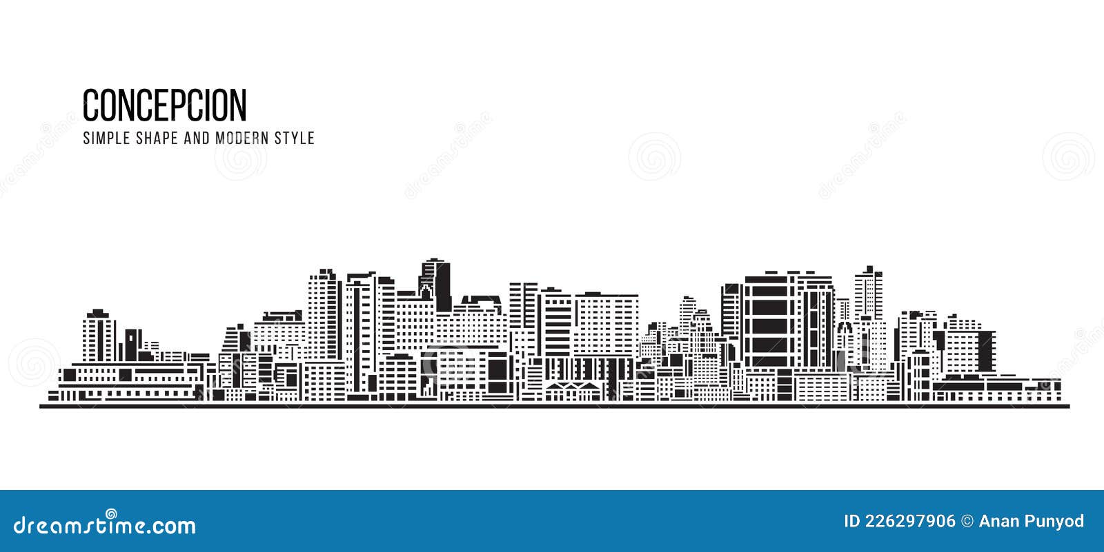 Cityscape Building Abstract Simple Shape and Modern Style Art Vector ...