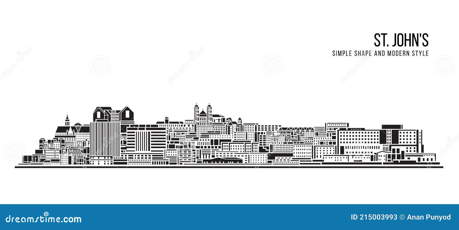 Cityscape Building Abstract Simple Shape and Modern Style Art Vector ...