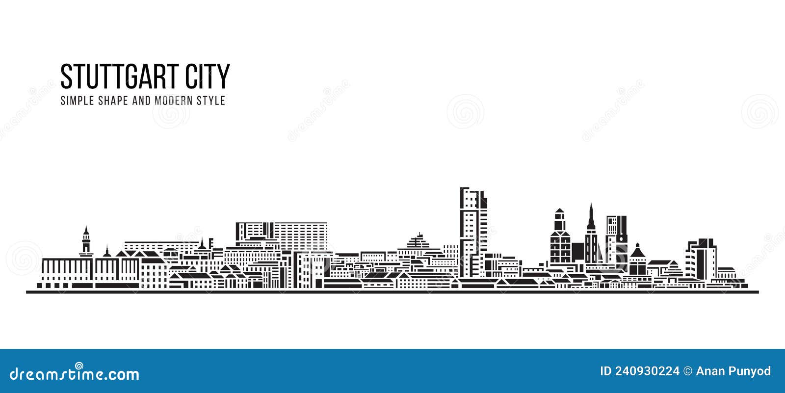 Cityscape Building Abstract Simple Shape and Modern Style Art Vector ...