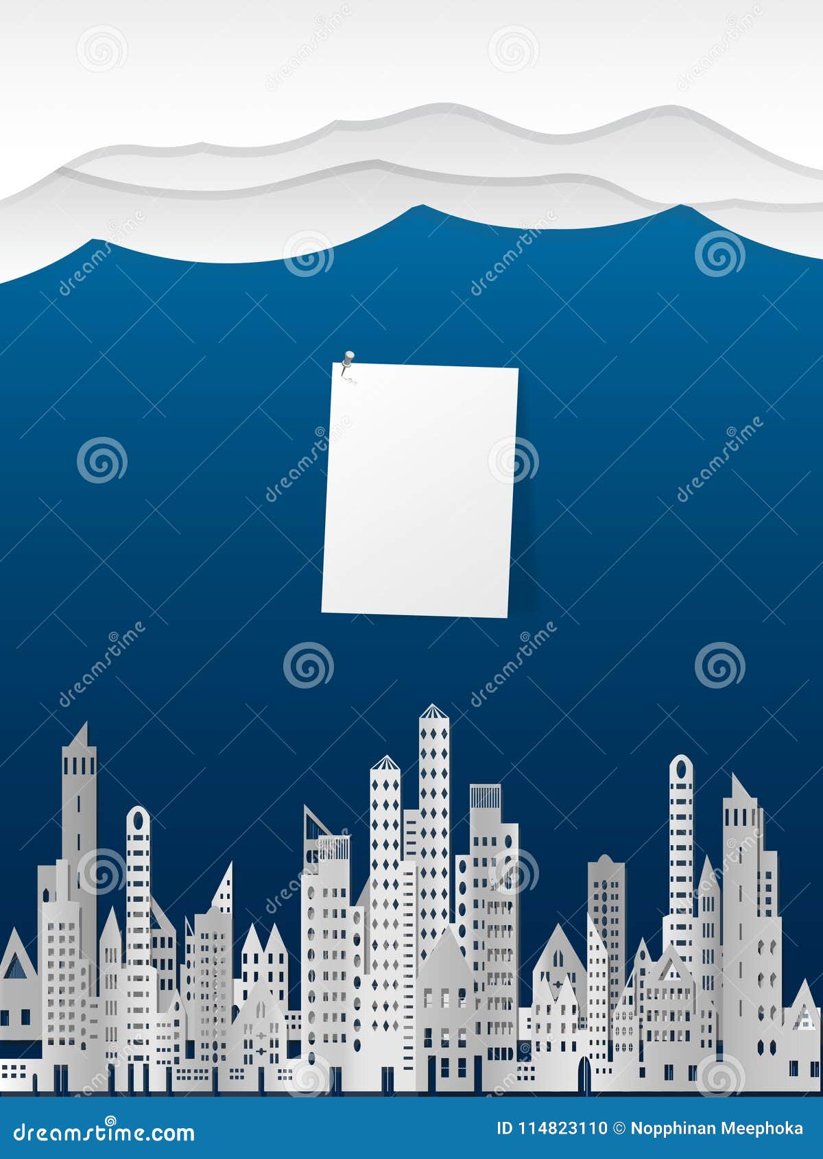 Skyscraper Paper Model Template Apartment Building House Cartoon Vector ...
