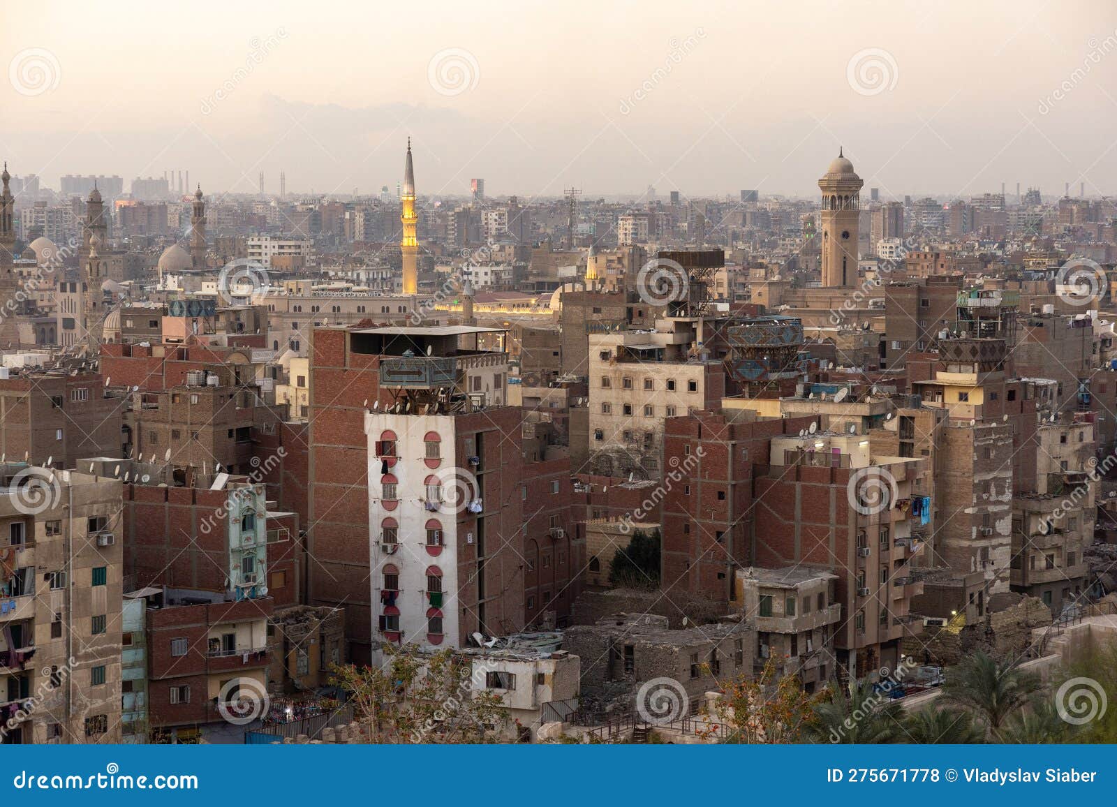 Cityscape of Cairo city stock photo. Image of roof, quarter - 275671778
