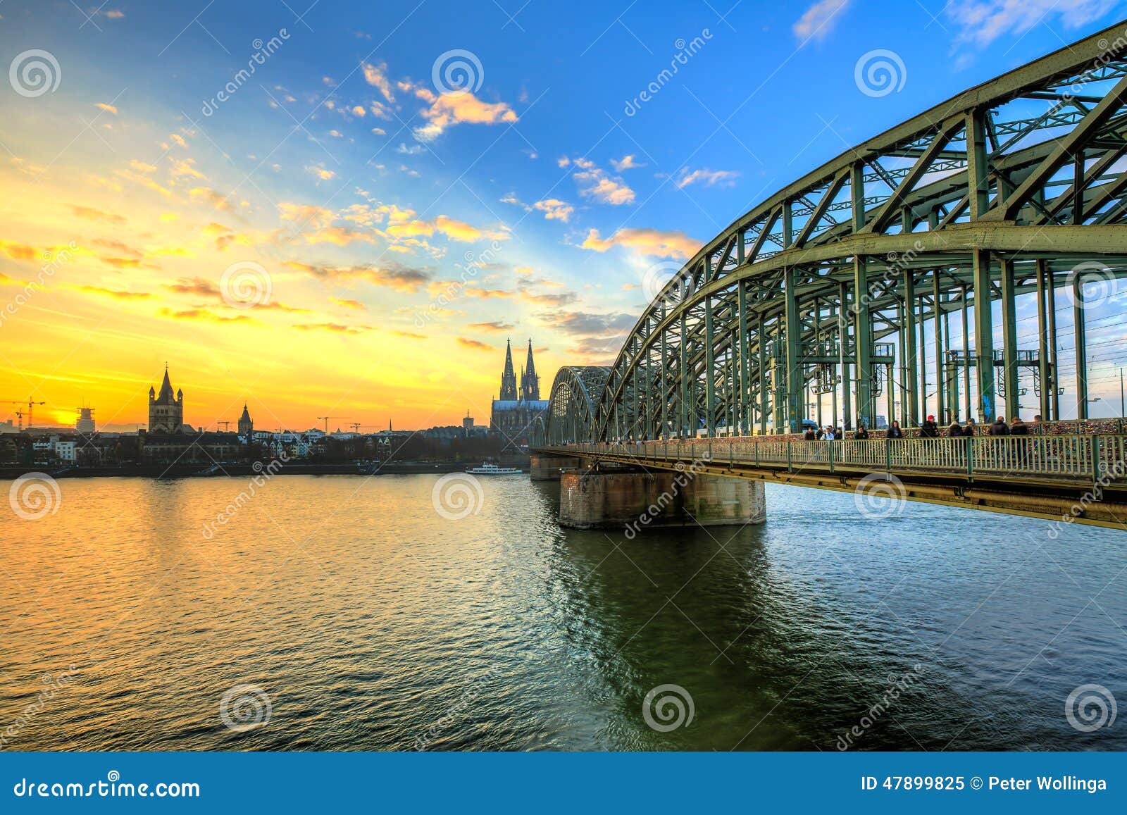 Cityscape of Cologne from the Rhine River Stock Image - Image of ...