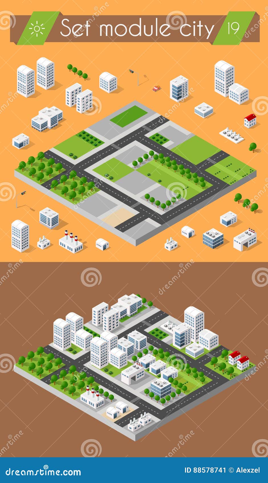 Cityscape design elements stock vector. Illustration of isolated - 88578741