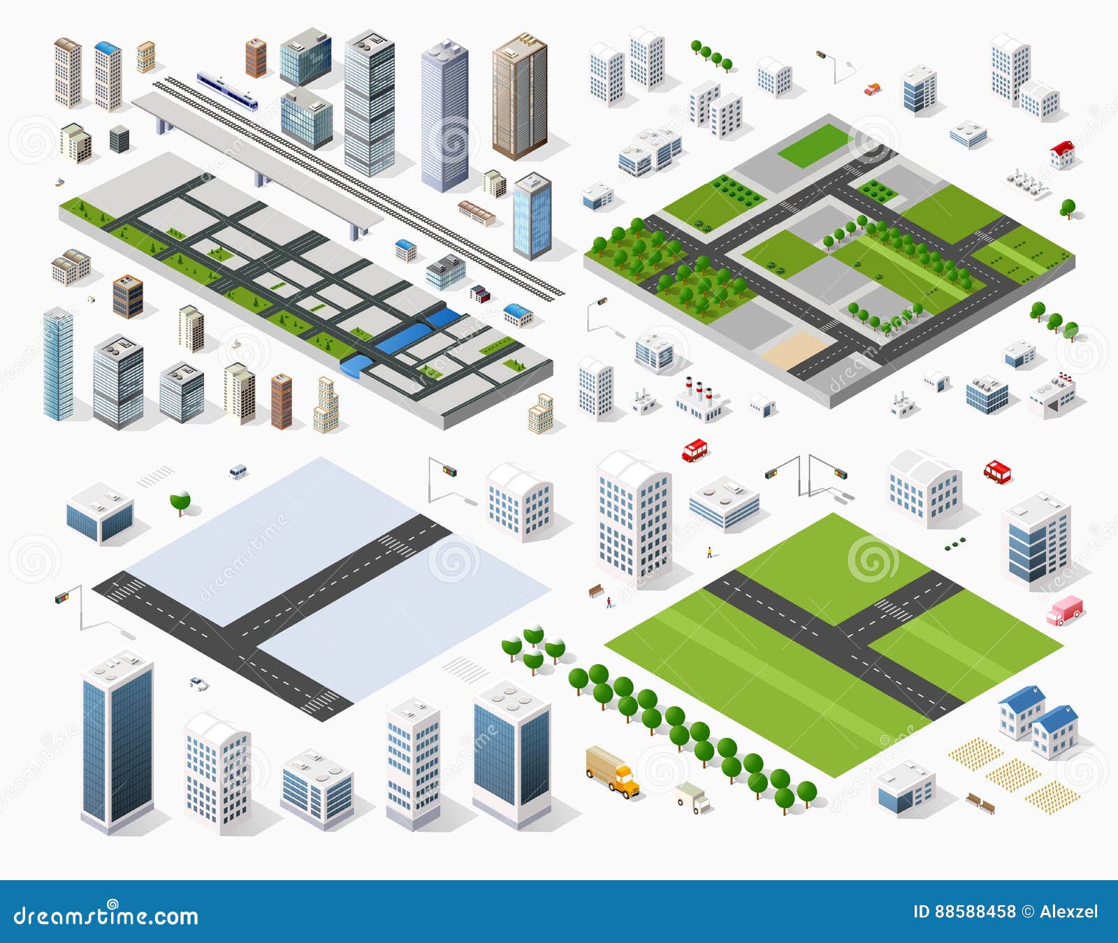 Cityscape design elements stock vector. Illustration of element - 88588458