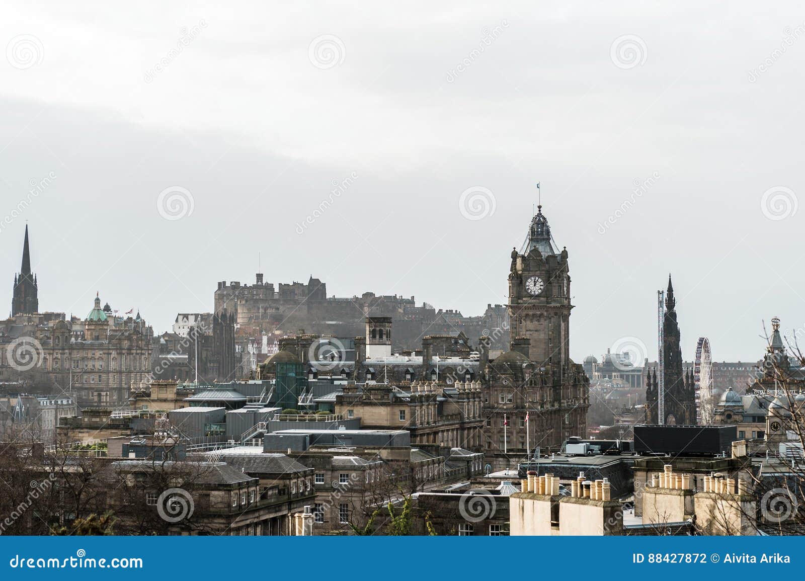 Cityscape of Edinburgh, Scotland, UK Editorial Photography - Image of ...