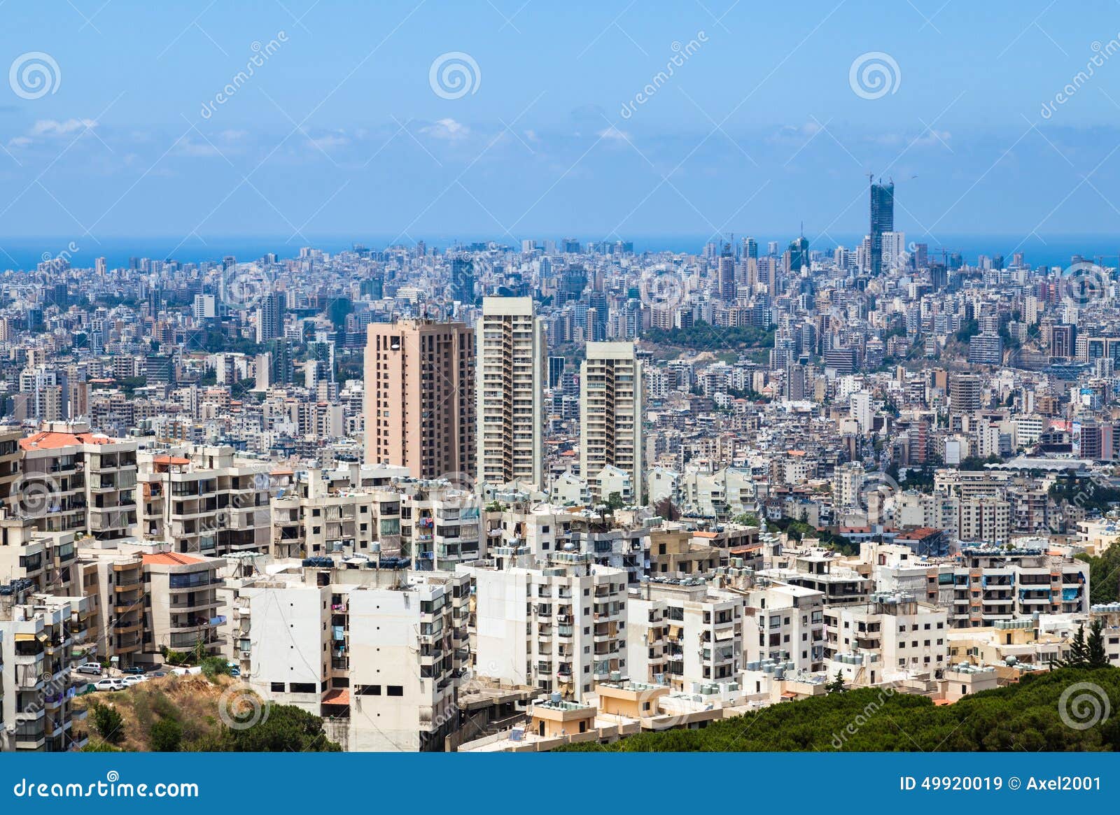Cityscape En De Gebouwen Van Beiroet in Libanon Stock Afbeelding ...