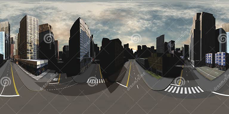Cityscape. Environment Map. HDRI Map Stock Image - Image of cityscape ...