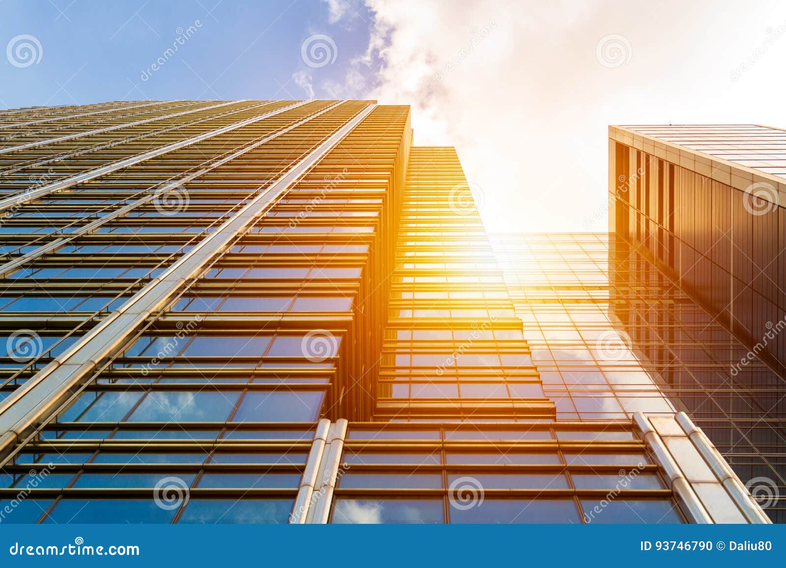 Cityscape Featuring Modern Office Exterior from a Low Angle at S Stock ...