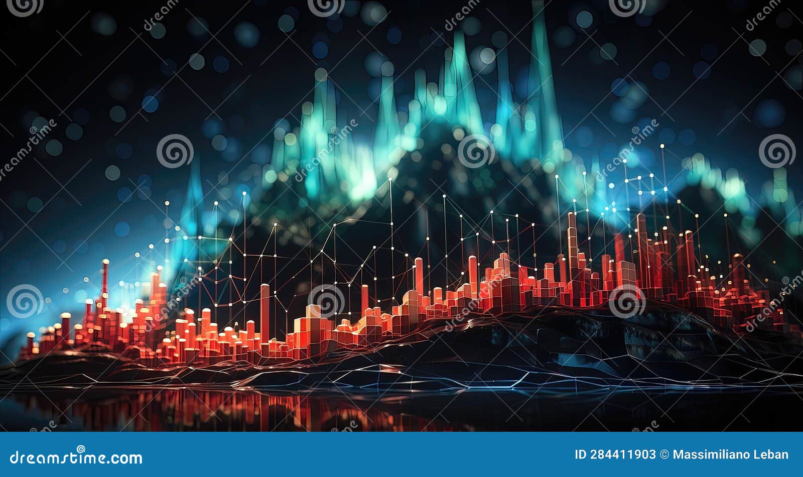 Cityscape with Financial Charts and Graphs Stock Illustration ... Cityscape with Financial Charts and Graphs Stock Illustration ...