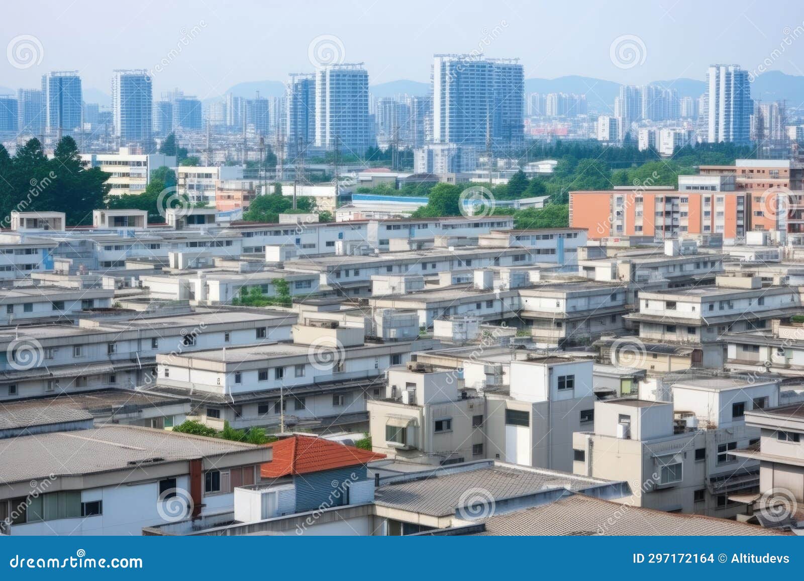 Cityscape Full of Rectangular Buildings with Flat Roofs Stock Photo ...