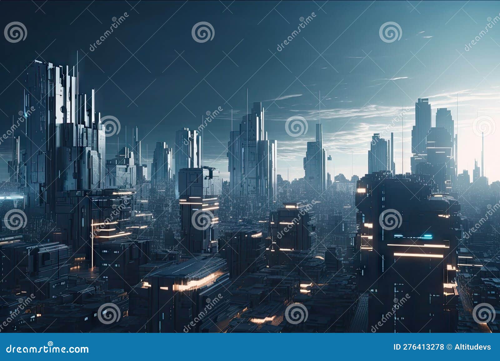 Cityscape of Futuristic Metropolis with Sleek Architecture and Advanced ...