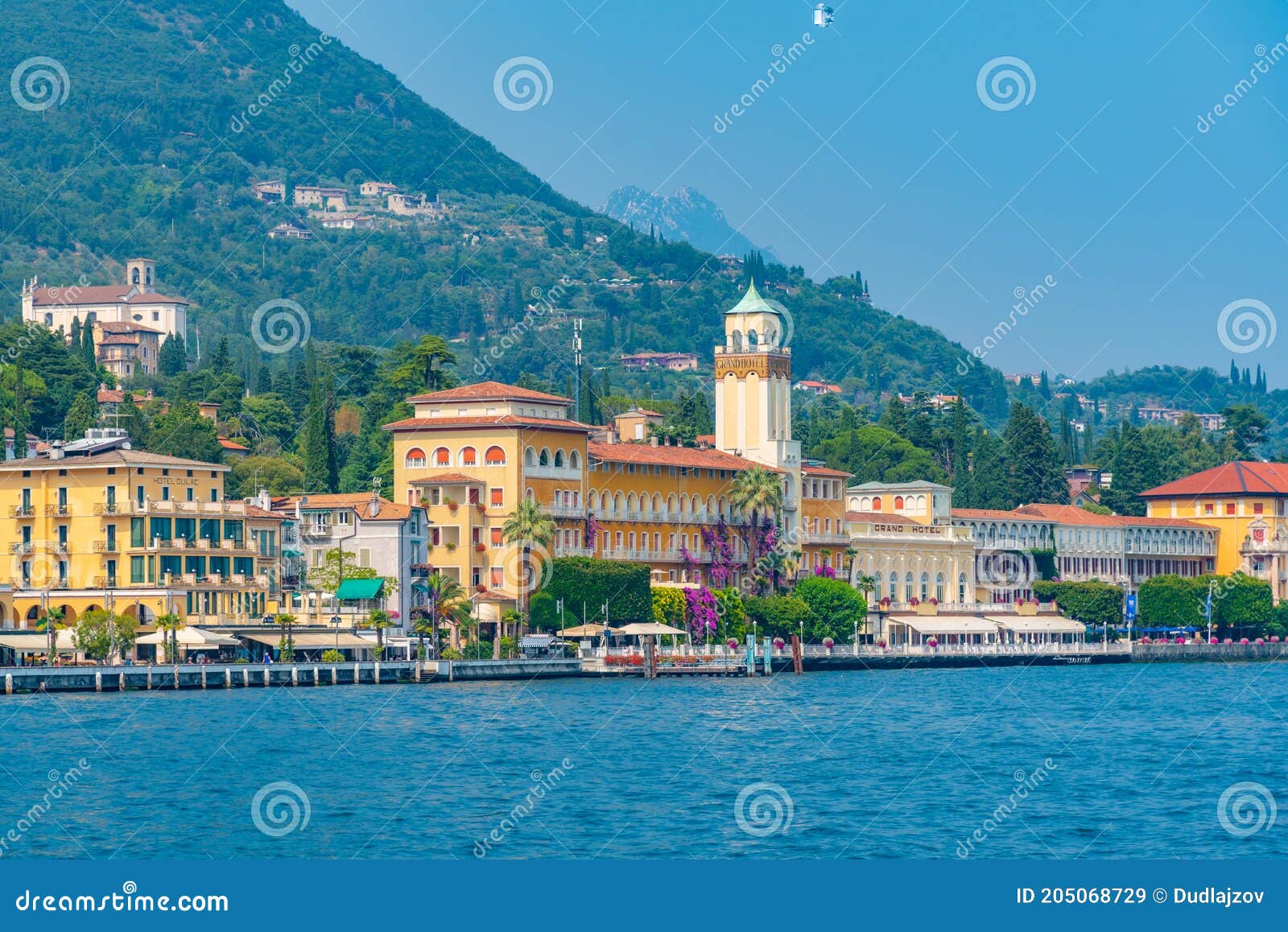 Cityscape of Gardone Riviera in Italy Stock Image - Image of pier ...