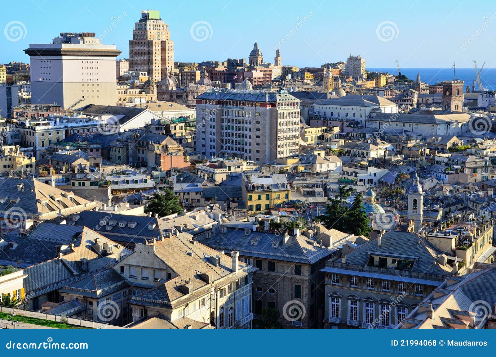 Cityscape of Genoa, Italy stock photo. Image of view - 21994068