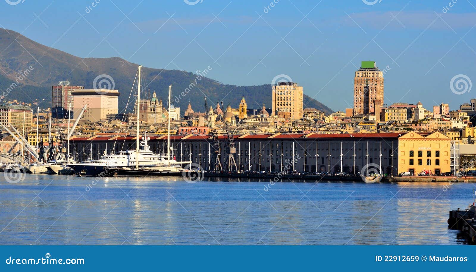Cityscape of Genoa, Italy stock image. Image of port - 22912659