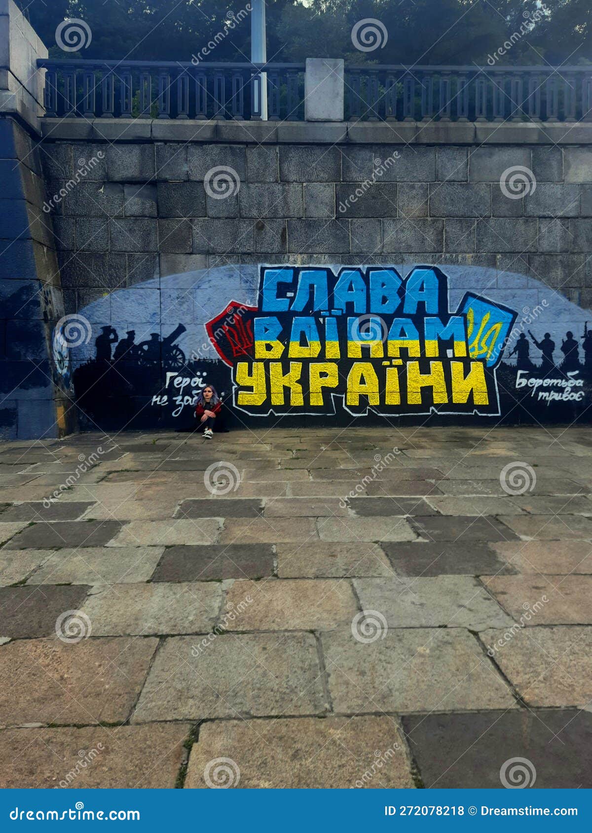 Cityscape with Graffiti in Support of Ukraine. Editorial Stock Photo ...