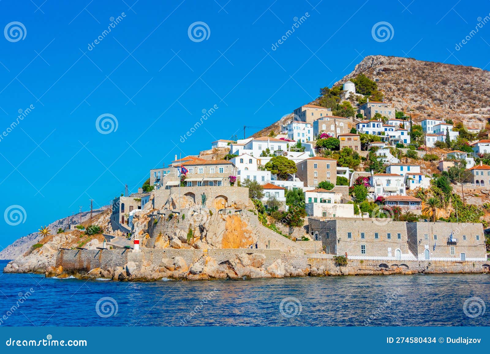 Cityscape of Greek Town Hydra Stock Photo - Image of gulf, port: 274580434