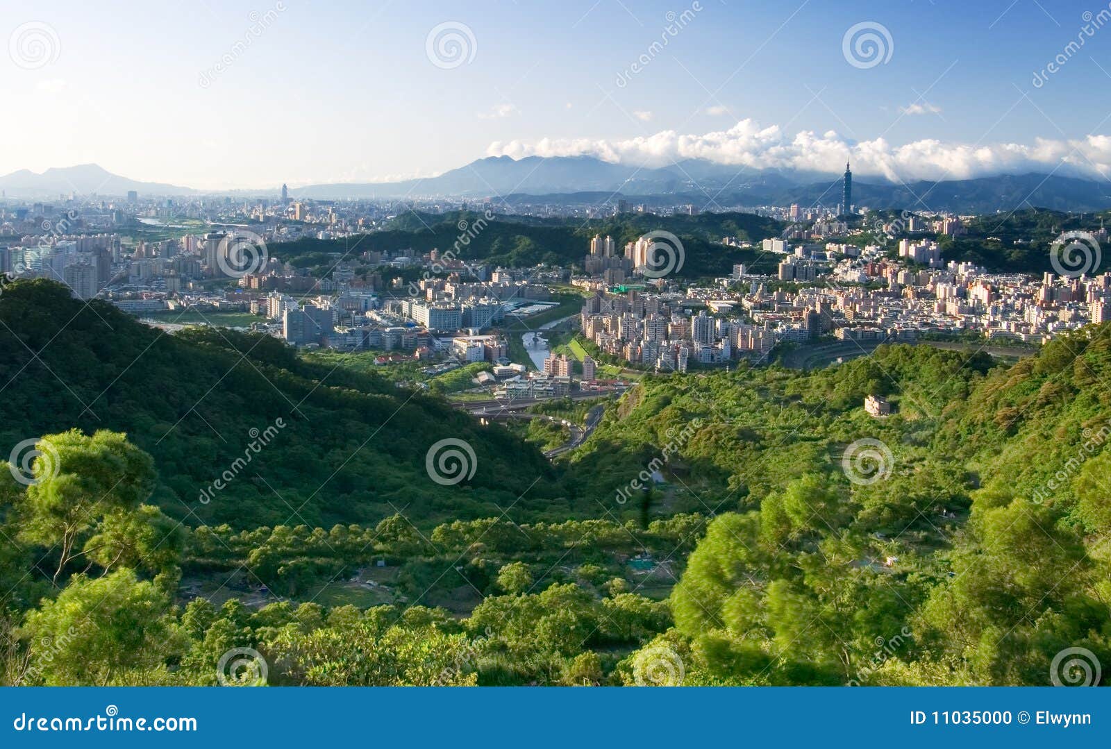Cityscape with green stock photo. Image of metropolis - 11035000