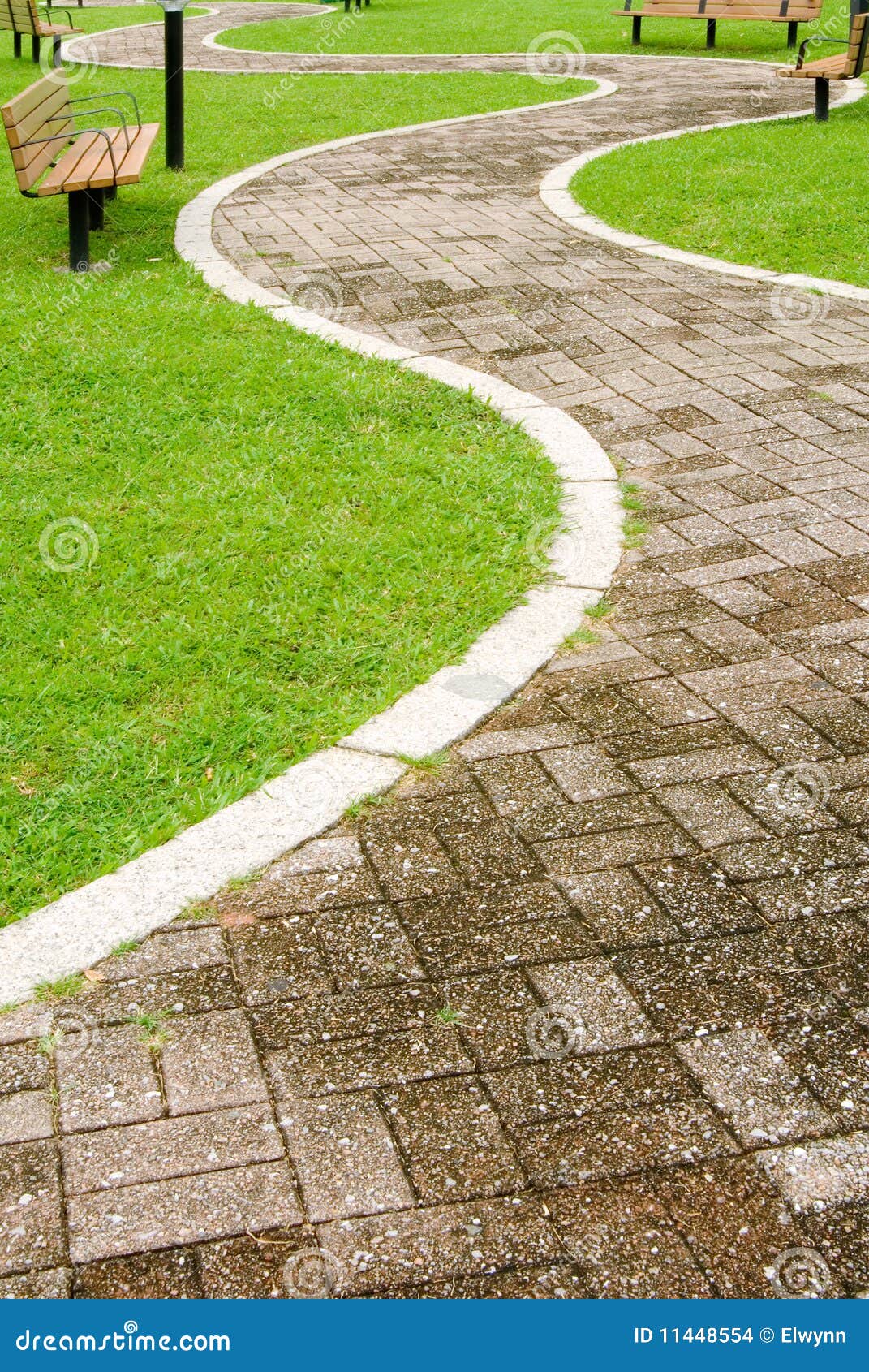 Cityscape of Green Park with Curve Way Acrossed Stock Photo - Image of ...