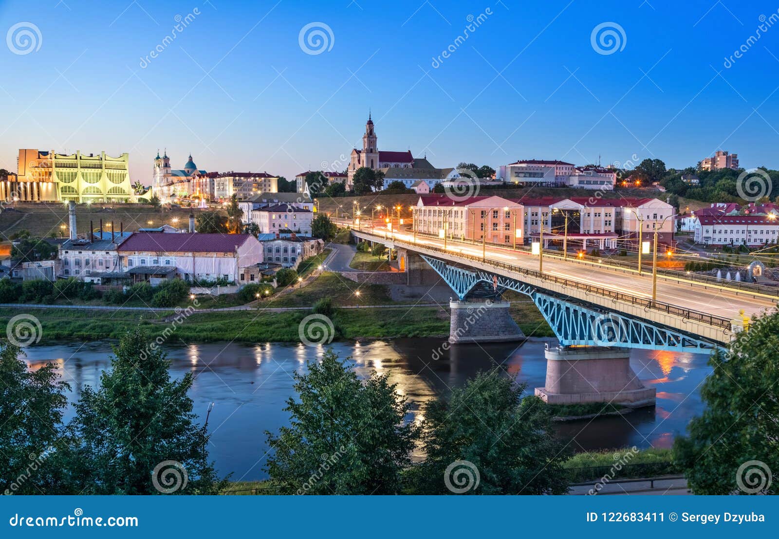 Cityscape of Grodno, Belarus Stock Image - Image of bridge, neman ...