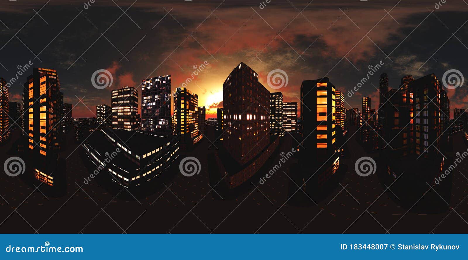 Cityscape, HDRI, Environment Map Stock Illustration - Illustration of ...