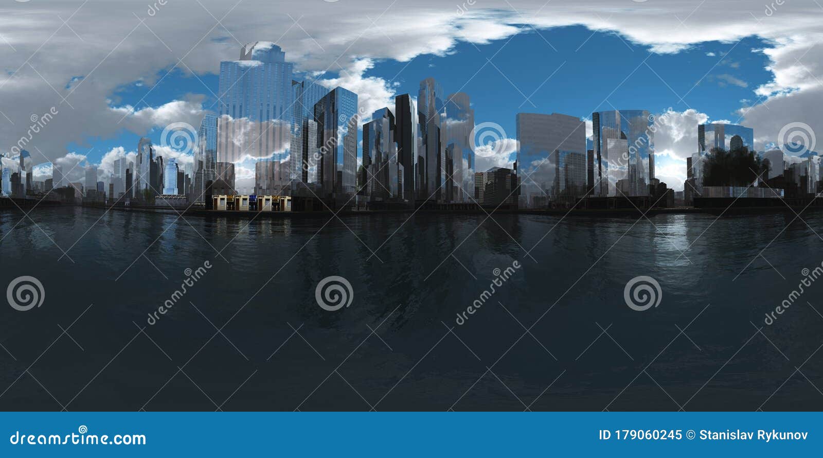 Cityscape, HDRI, Environment Map Stock Illustration - Illustration of ...
