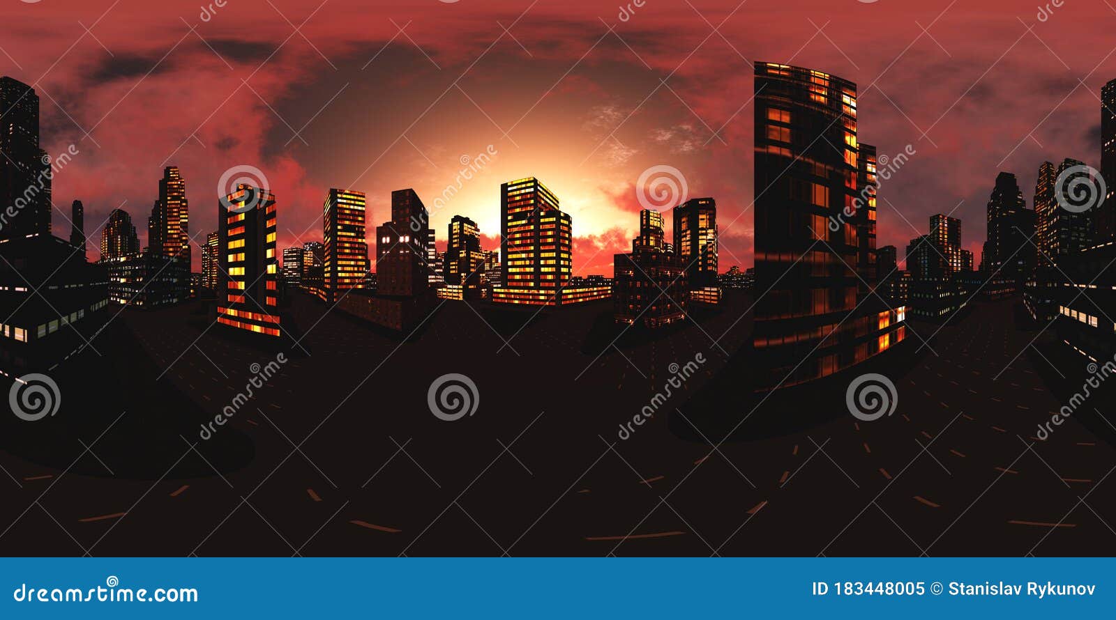 Cityscape, HDRI, Environment Map Stock Illustration - Illustration of ...