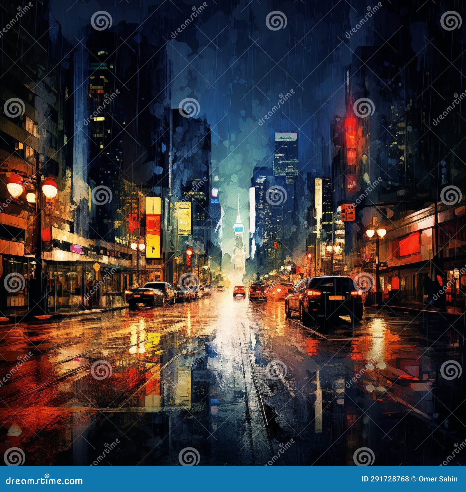 Cityscape during a Heavy Rain Shower Stock Photo - Image of eyecatching ...