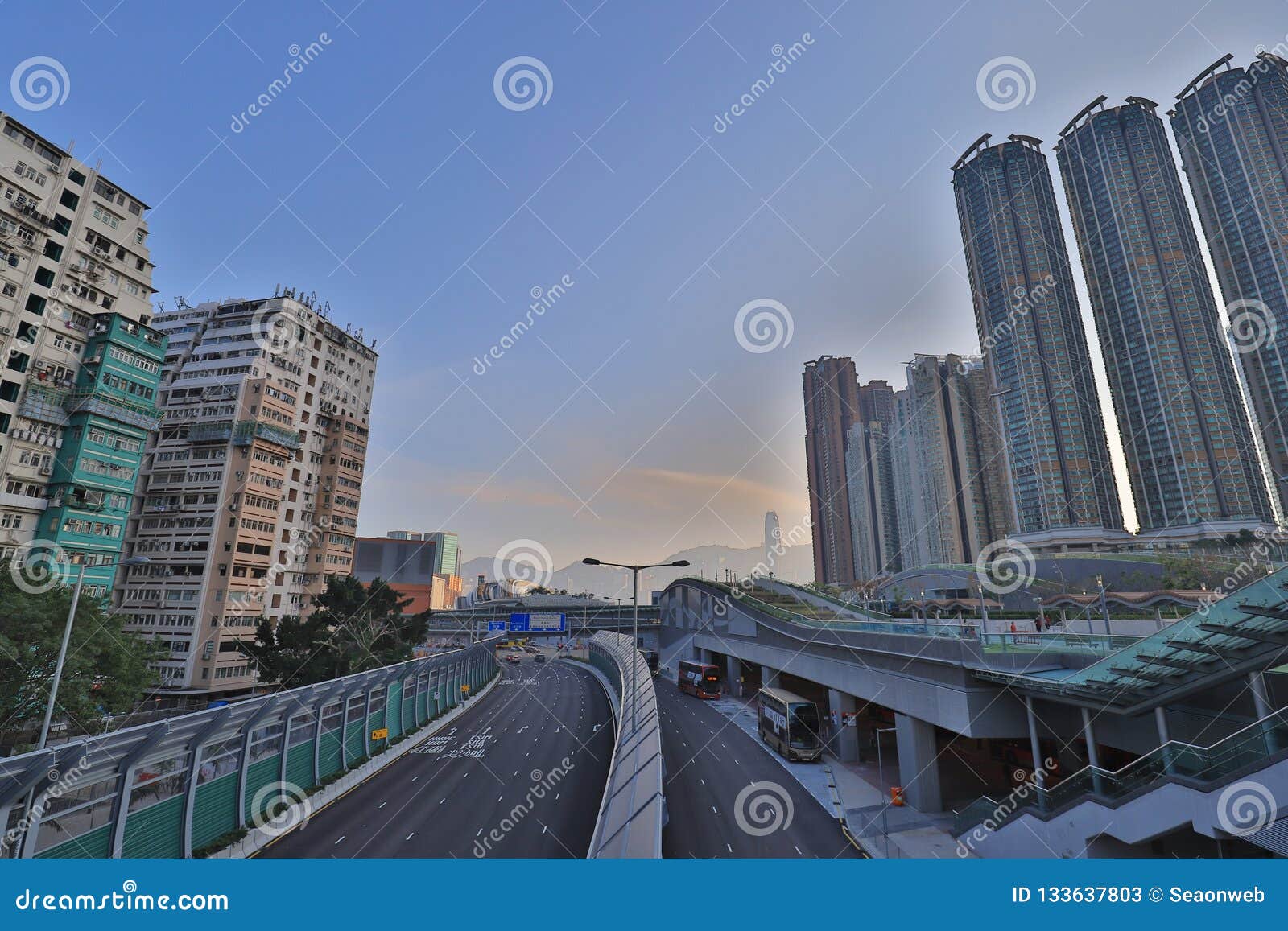 Cityscape with High Building at Hoi Wang Road Stock Image - Image of ...