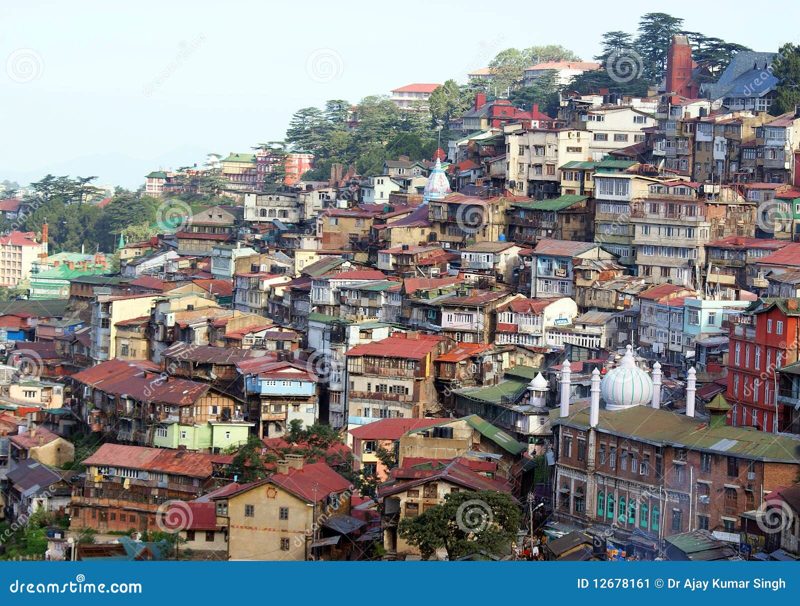 A cityscape in Himalayas stock image. Image of developing - 12678161