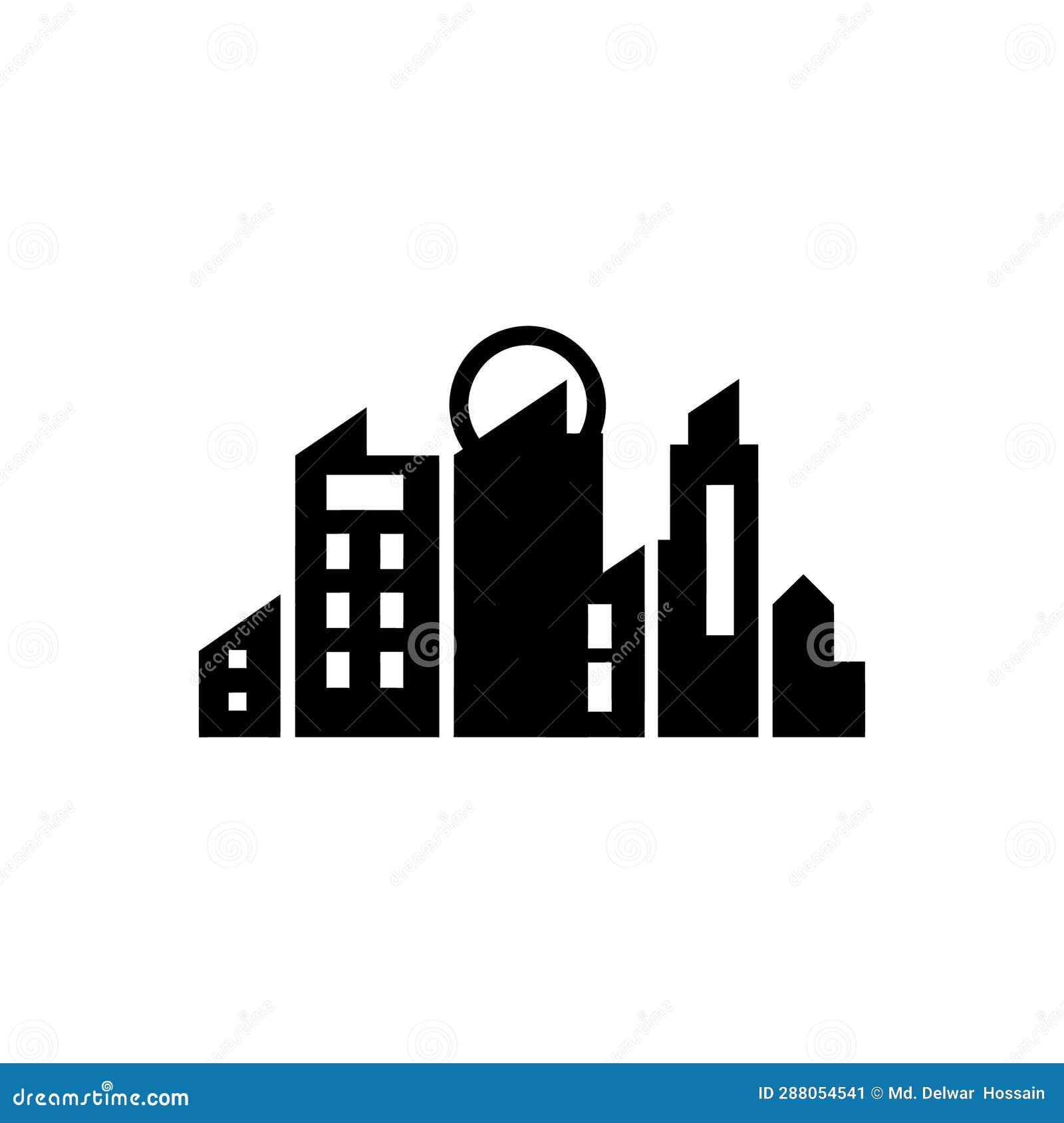 Cityscape icon stock vector. Illustration of scene, view - 288054541